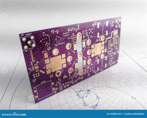 High Power RF PCB On Smith Chart Stock Image Image Of Layout