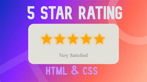 5 Star Rating Using HTML CSS YouTube