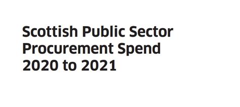 Public Procurement And Property Scottish Public Sector Procurement Spend 2020 To 2021 Public