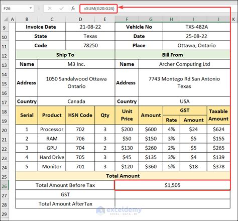How To Make GST Export Invoice Format In Excel
