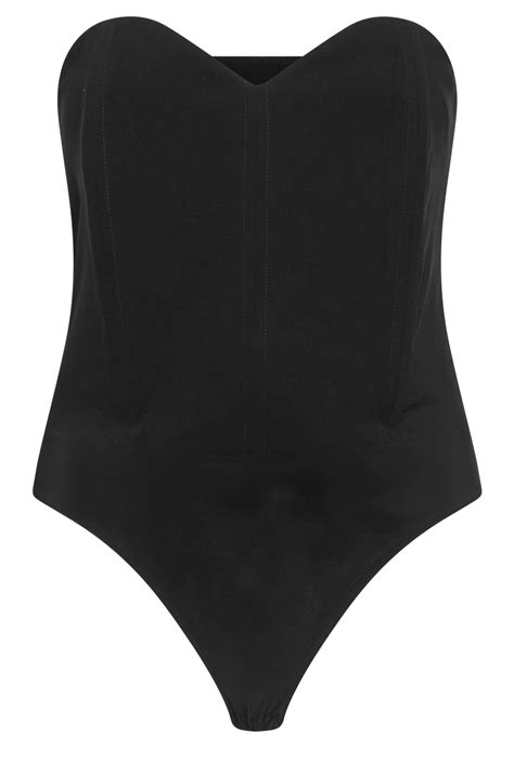YOURS LONDON Plus Size Black Corset Bodysuit Yours Clothing