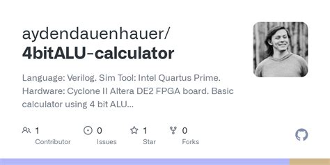 GitHub Aydendauenhauer 4bitALU Calculator Language Verilog Sim