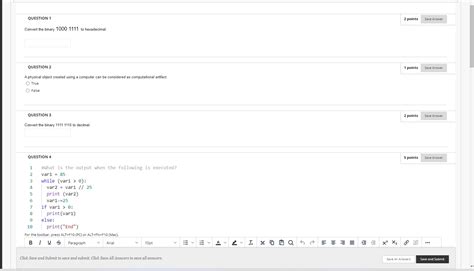 Solved QUESTION Points Save Answer Convert The Binary Chegg