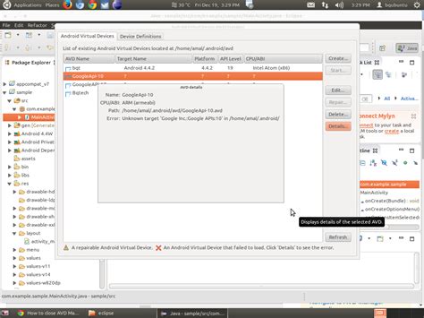 Java How To Close Avd Manager In Eclipse Luna Stack Overflow