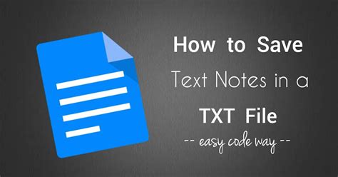 How To Save Text Notes In A TXT File In Android