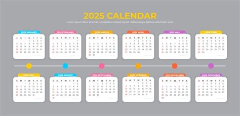 Modelo De Calendário 2025 Vetor Premium