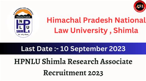 HPNLU Shimla Research Associate Recruitment 2023 Himexam