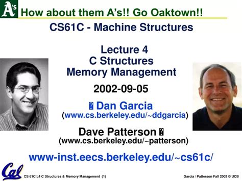 Ppt Cs61c Machine Structures Lecture 4 C Structures Memory