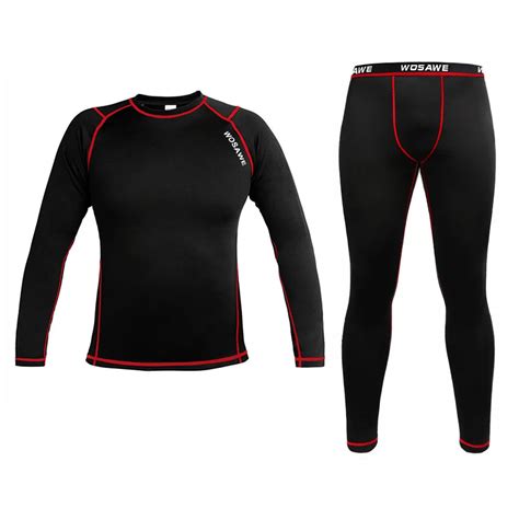 Winter Cycling Base Layer Men Women Sports Compression Underwear Long Fleece Tops And Pant Ropa