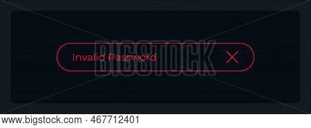 Invalid Password Ui Vector Photo Free Trial Bigstock