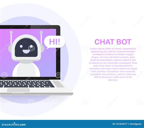 Chat Bot Using Laptop Computer Robot Virtual Assistance Of Website Or Mobile Applications