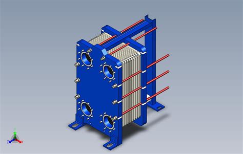 板式换热器1：1绘制step模型图纸下载 懒石网