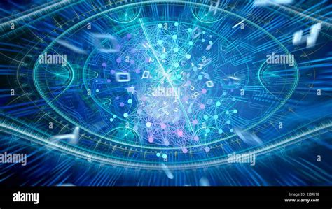 Connecting Data Points Flowing With Fractal Lights Data Processing
