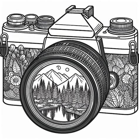 Вектор цветовой страницы камеры Премиум Ai сгенерированный вектор