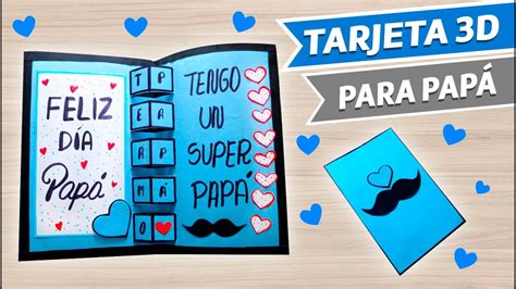 Tarjeta 3d Para PapÁ Como Hacer Tarjetas Para El Dia Del Padre Youtube