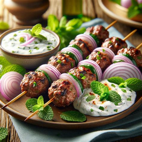 Lamb Kofta Skewers With Yogurt Mint Sauce Turbokitchen