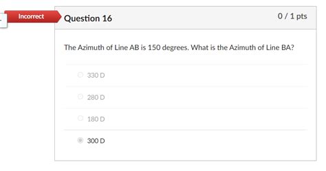 Solved The Azimuth Of Line AB Is 150 Degrees What Is The Chegg Com