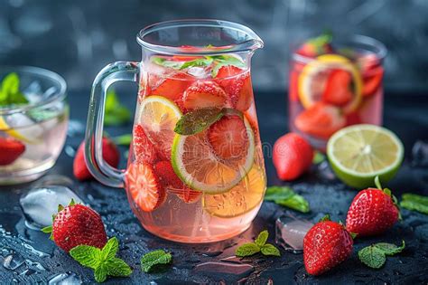 Fresh Strawberry Cocktail Fresh Summer Cocktail With Fruits And