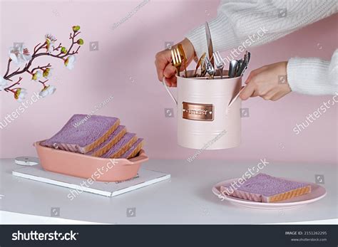 Person Setting Aesthetic Nice Table Purple Stock Photo Shutterstock