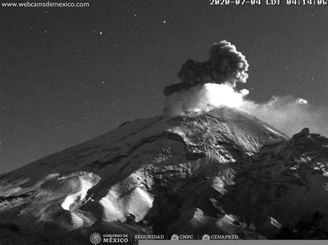 Estado Del Volcán Popocatépetl Registró 169 Exhalaciones Hoy 4 De