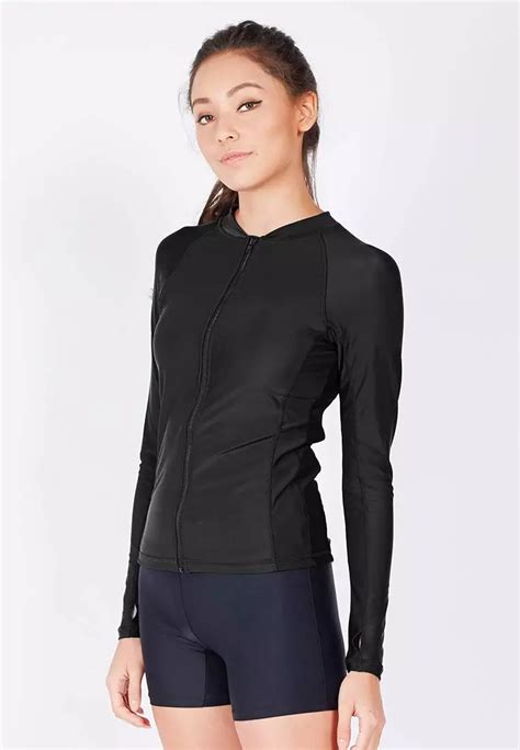 網上選購 FUNFIT UPF50 Zip Front Long Sleeve Rashguard Black 2025 系列