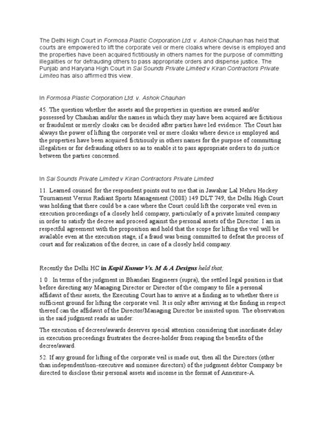 corporate veil can be lifted in execution proceedings pdf piercing