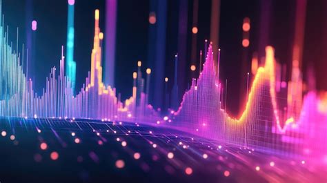 Abstract Depiction Of Financial Graphs And Charts In Neon Colors