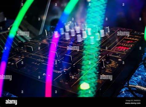 Music Mixer With Knobs And Volume Levels For The Professional Dj Mixing