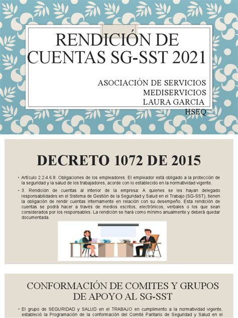 Rendición De Cuentas Sg Sst 2021 Mediservicios Pdf Ciencias De La