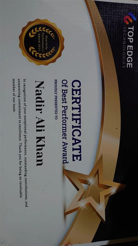 Nadir Ali Khan On Linkedin Achievement Topperformer Grateful