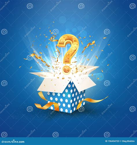 Open Textured Blue Box With Confetti Explosion Inside And Giveaway Gold