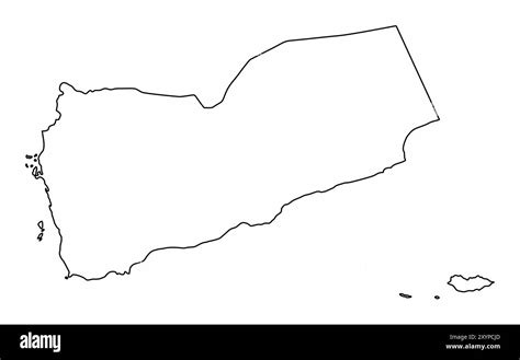Yemen Outline Map Isolated On White Background Stock Vector Image And Art