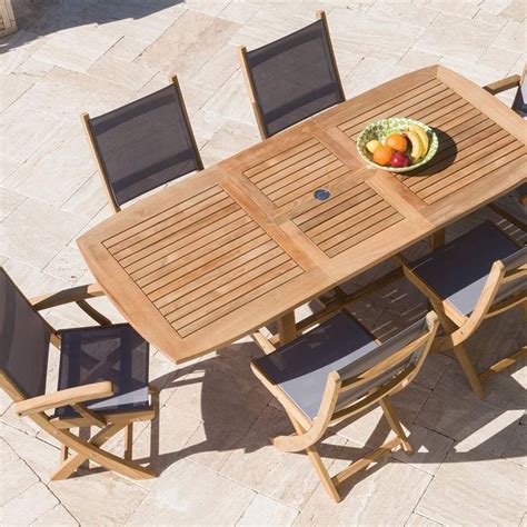Royal Teak Collection P11 7 Piece Teak Patio Dining Set With 6078 Inch