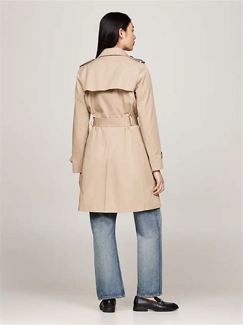 Shop Tommy Hilfigers Beige Water Repellent Slim Trench Coat For Women
