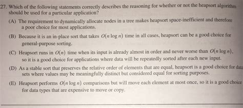 Solved 27 Which Of The Following Statements Correctly
