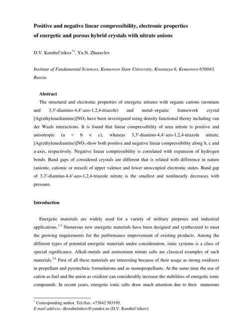 Pdf Positive And Negative Linear Compressibility Electronic