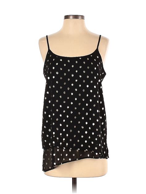 The Limited 100 Polyester Polka Dots Black Sleeveless Blouse Size S