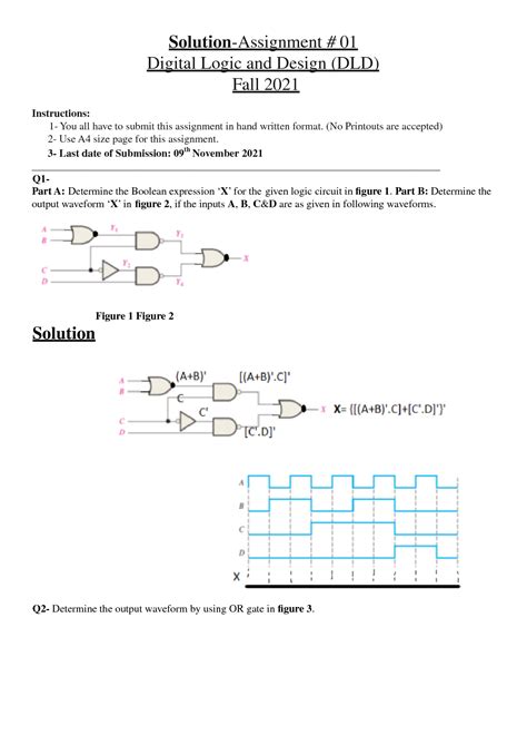 Solution Solution Assignment 02 Digital Logic And Design Dld Paf Kiet