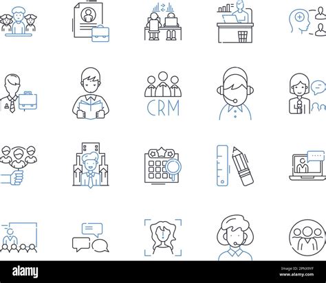 work methodology line icons collection agile scrum waterfall lean kanban prototyping