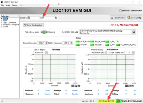 Ldc1101evm Problems Using Sensing Solutions Gui Sensors Forum
