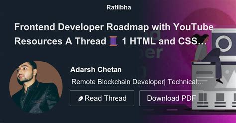 Frontend Developer Roadmap With Youtube Resources A Thread 🧵 Thread