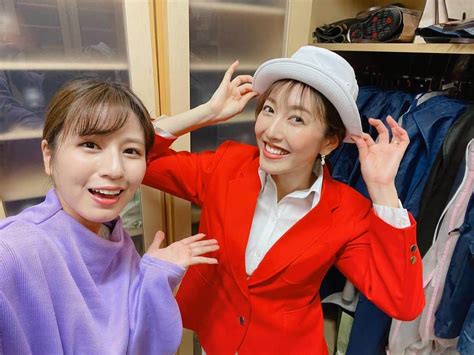 小澤陽子さんのインスタグラム写真 小澤陽子instagram「𝚊𝚝 𝚠𝚘𝚛𝚔☻ 先週に引き続き、今週も 堤アナが古巣に遊びに来てくれて