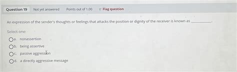 solved question 19an expression of the sender s thoughts or