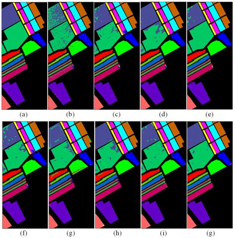 Classification Maps Using Different Methods On The Salinas Dataset A