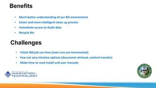 Case Study Life Cycle Management For SAP BusinessObjects Platform As Well As Backup Disaster