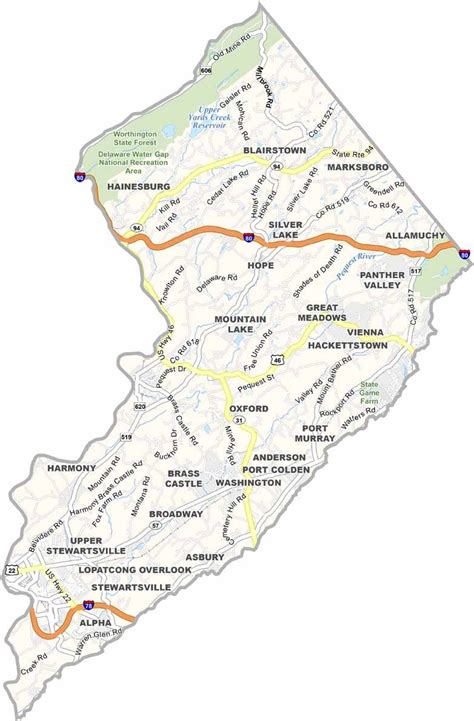 New Jersey County Map Us County Maps