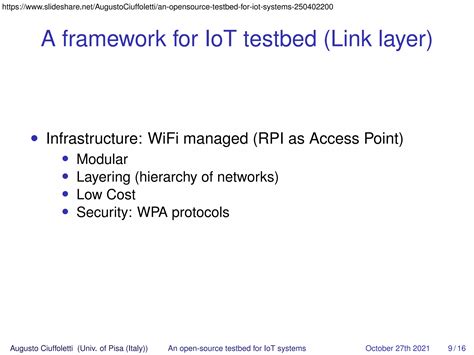 An Open Source Testbed For Iot Systems Ppt