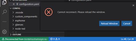 Cannot Reconnect Errors · Issue 96 · Hassio Addonsaddon Vscode · Github