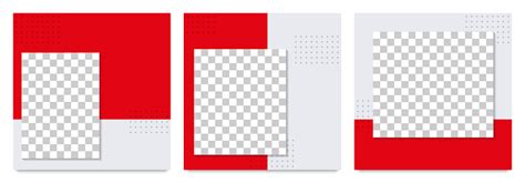 소셜 미디어 게시물 배너 표지 또는 프레임 템플릿 정사각형 배경입니다 기하학적 요소가 있는 현대적인 레이아웃 설계 벡터 그림입니다 빨강에 대한 스톡 벡터 아트 및 기타