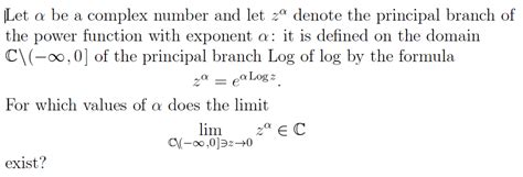 let alpha be a complex number and let z alpha denote